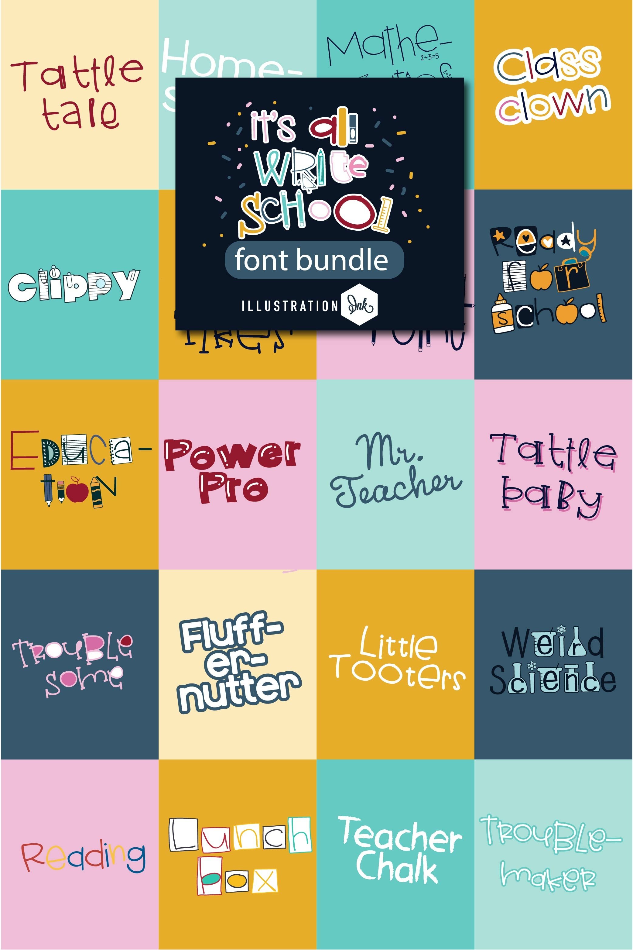 It's All Write School Font Bundle (1881238)