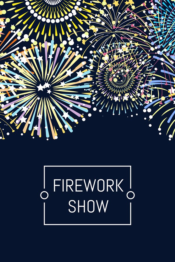 Vector banner or poster fireworks background illustration wi