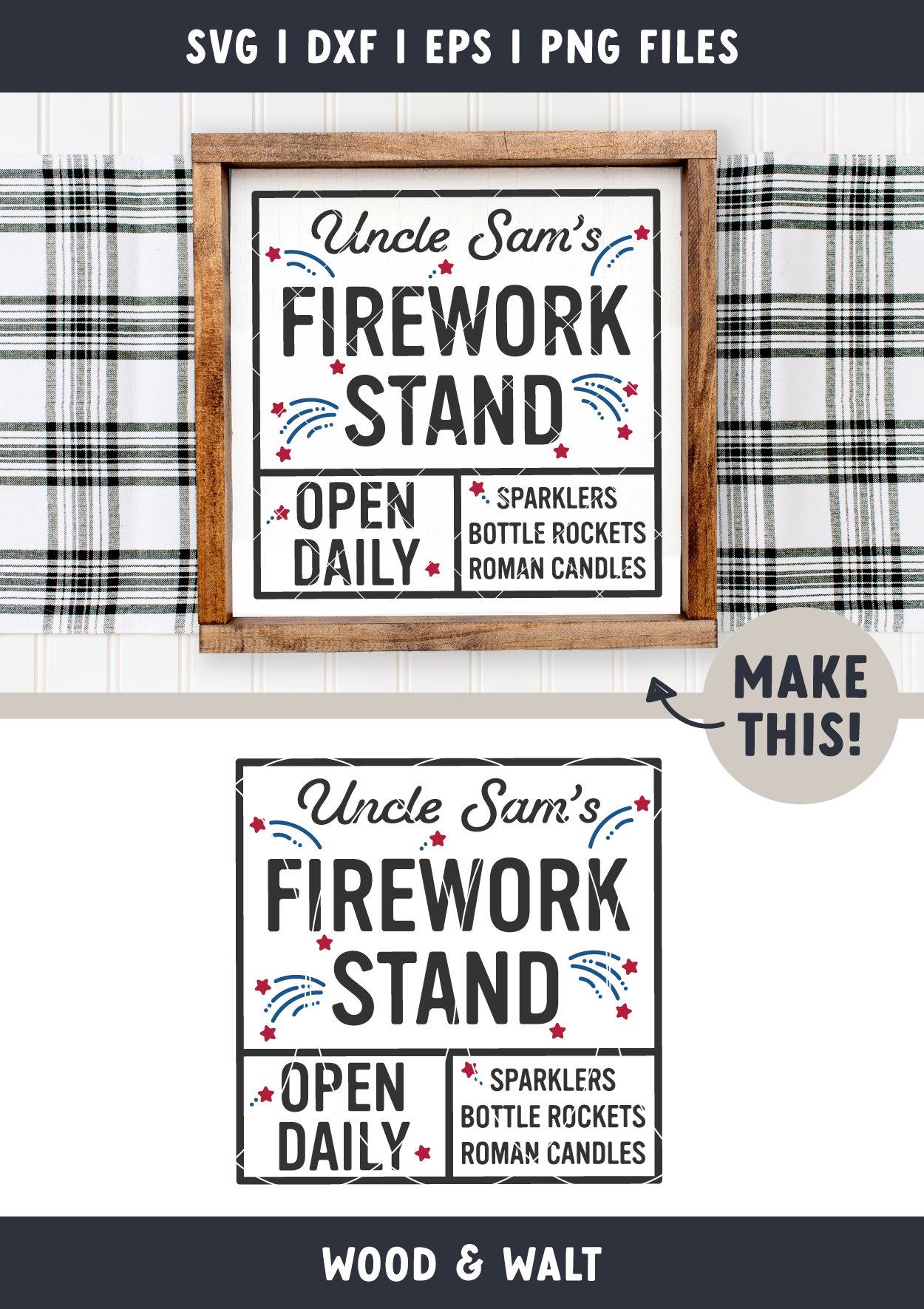 Uncle Sam's Firework Stand SVG | July 4th SVG