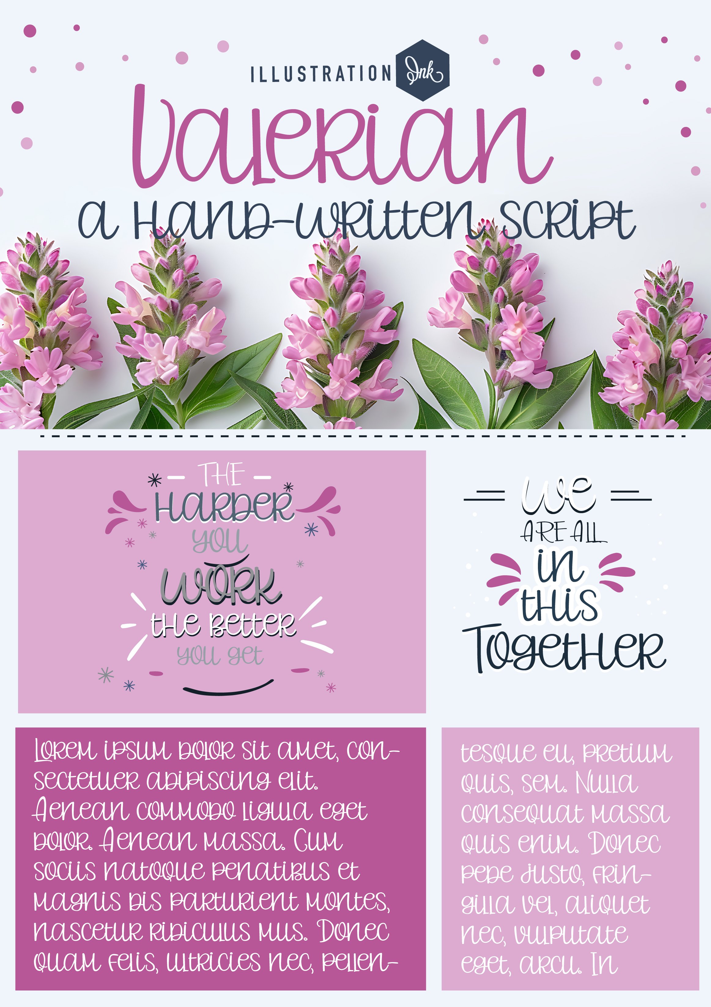 Hand-crafted, hand-written, script font