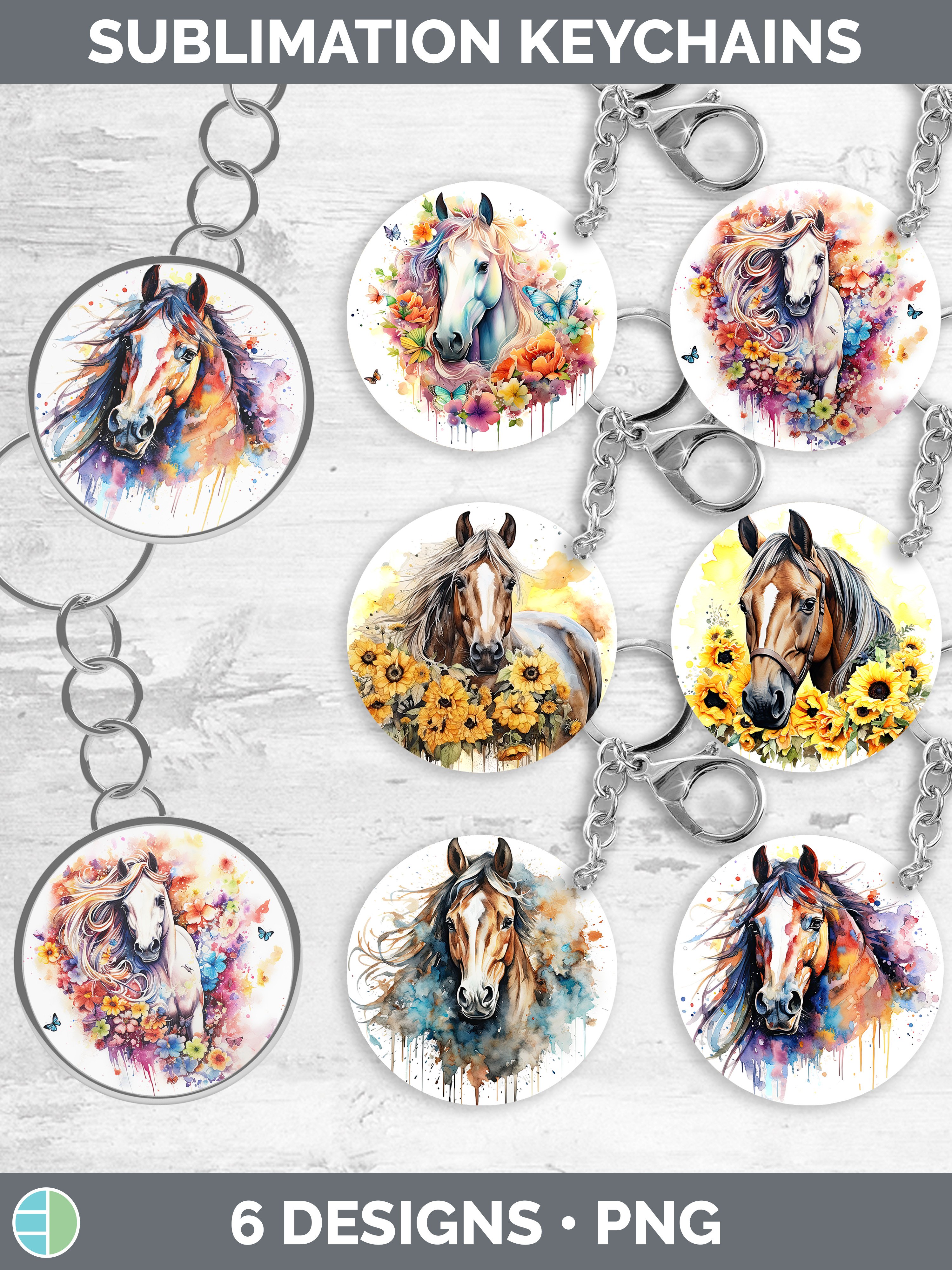 Pretty Horse Keychain | Bundle Keyring Designs