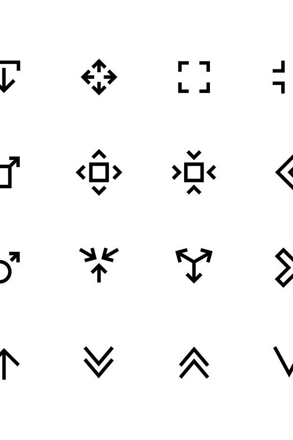 Scale arrows line icons. Reduce and Increase symbols for UI
