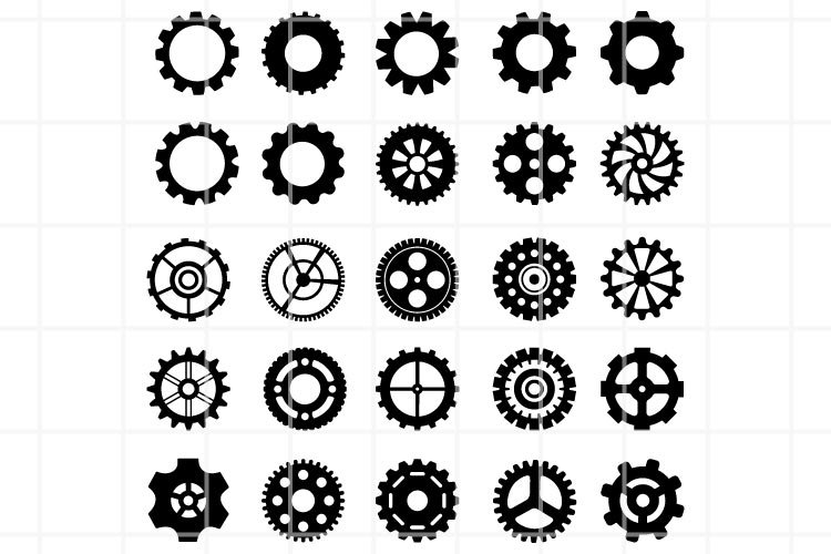 Gear SVG. Clockwork cut file. Mechanics cutting set.