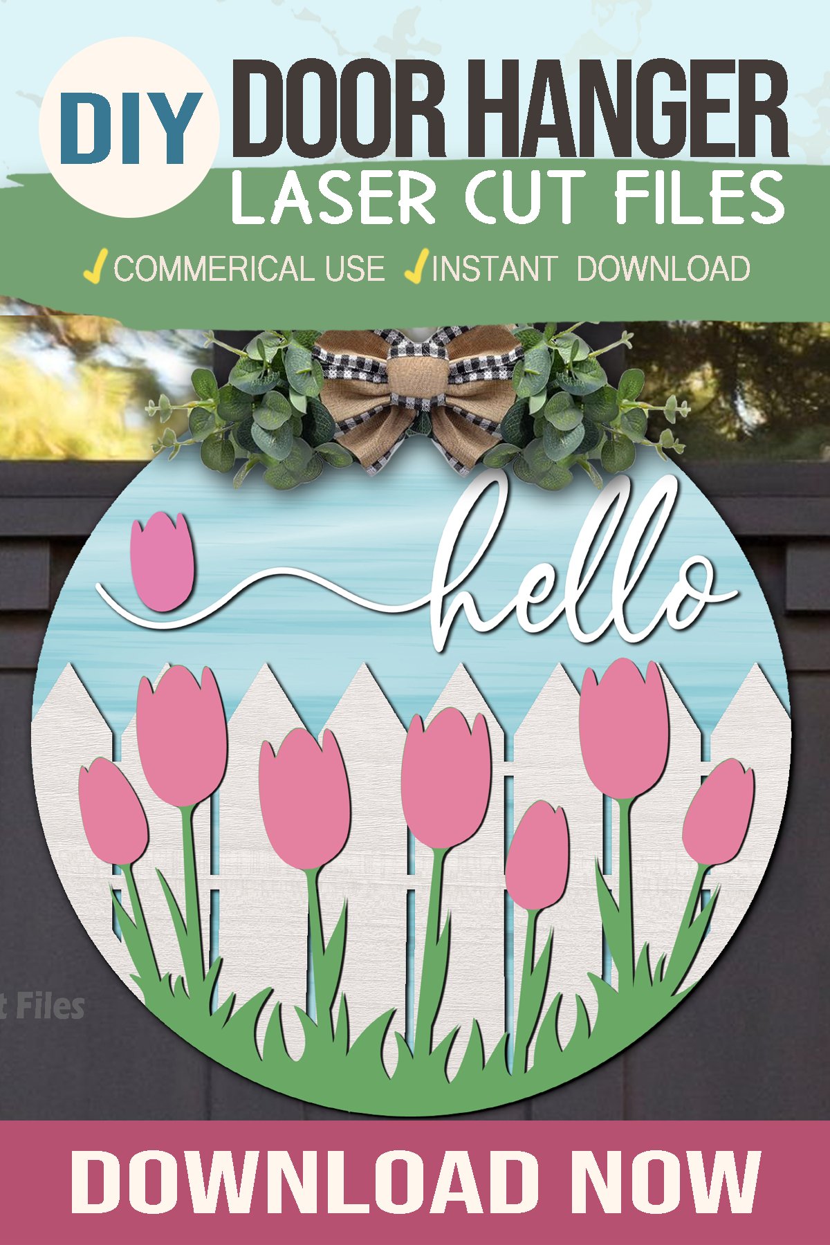 Spring Welcome Sign SVG Laser Cut Files | Tulip SVG