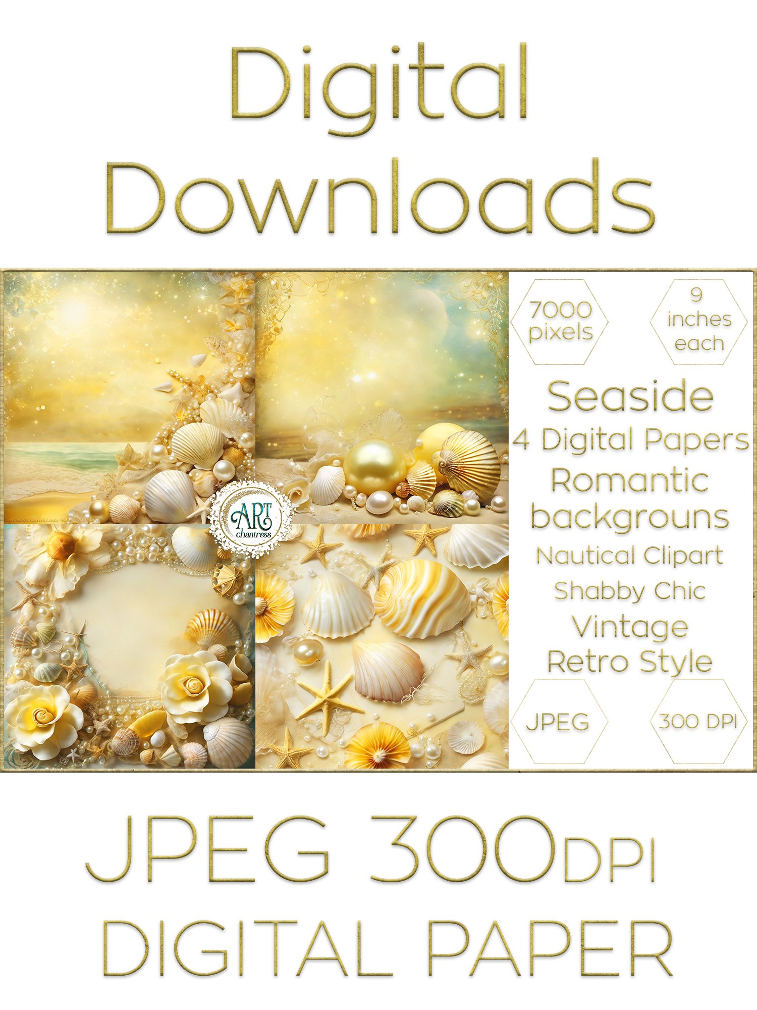 Vintage Cosy Seaside Romantic Beach Retro Digital (3876458)