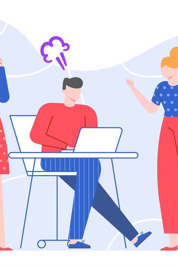 Man working under presure and control of boss