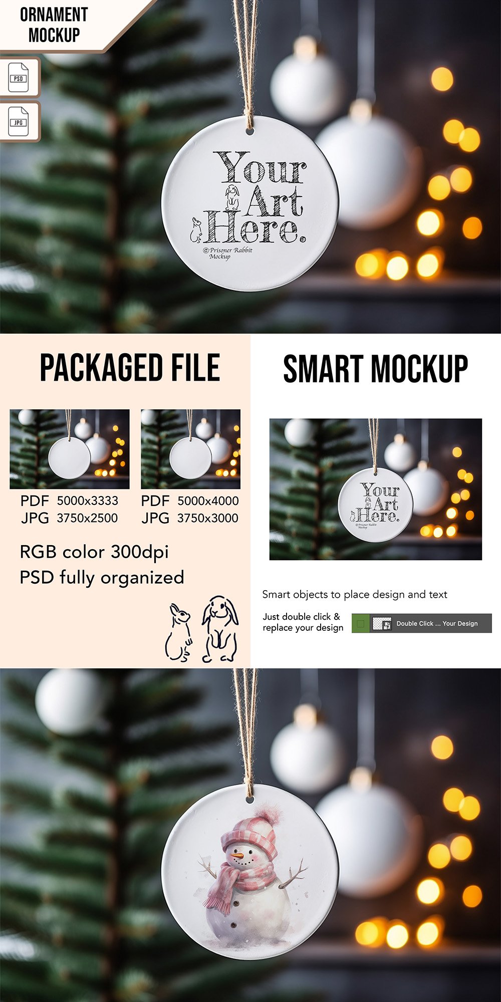 Christmas Ornament Smart Mockup PSD & JPG Template (2782692)
