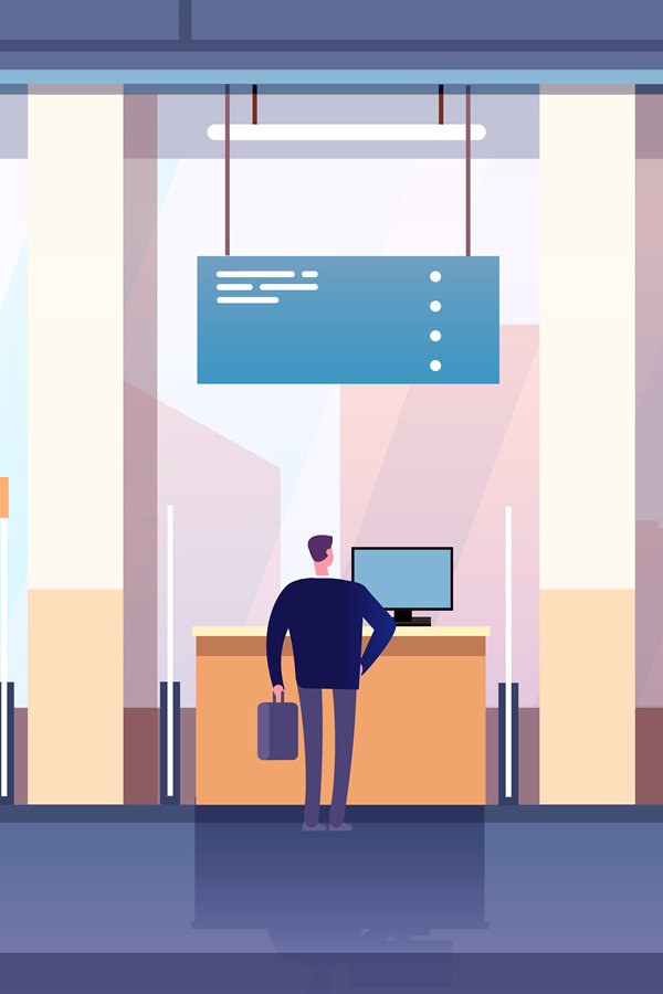 Bank office interior. Professional management banking invest