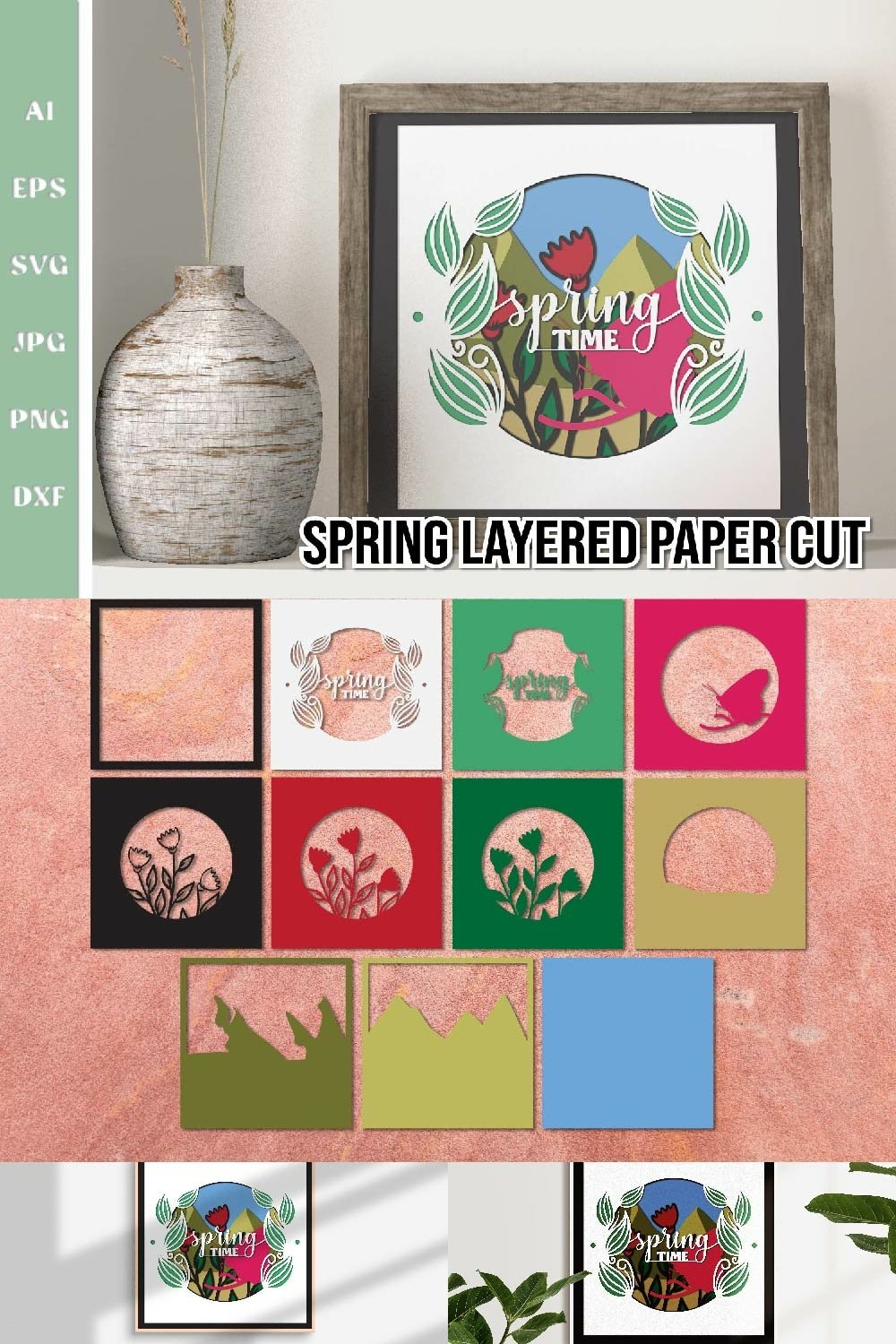 Spring Layered Paper Cut