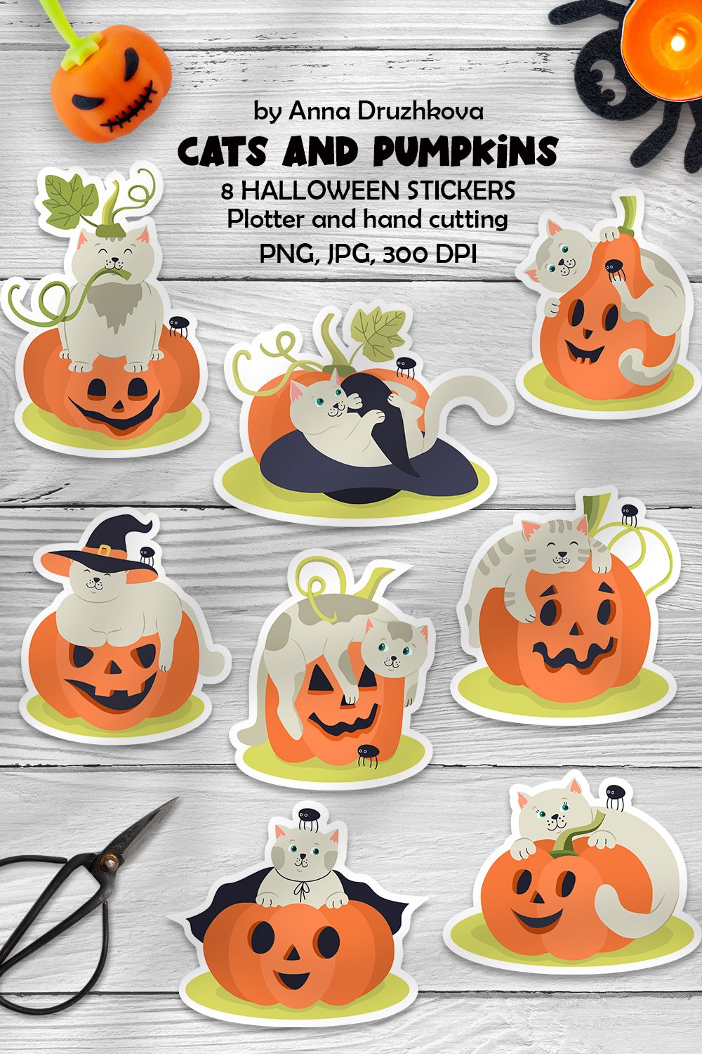 Cats and Pumpkins Sticker Collection