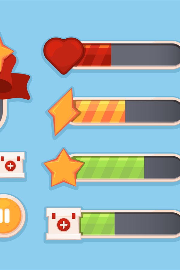 Game ui. Menu buttons for smartphone mobile games frames bor