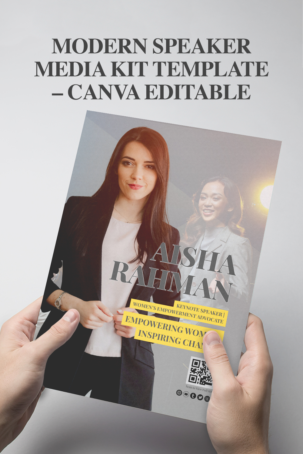 Modern Speaker Media Kit Template - Canva Editable