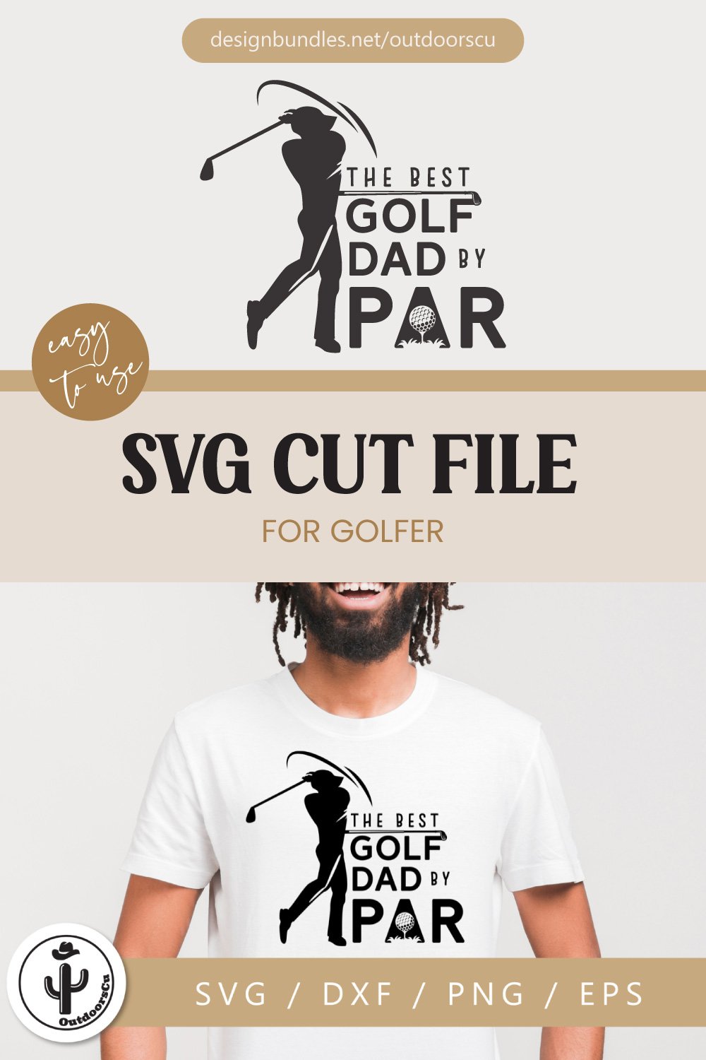Best Golf Dad by Par SVG Cut File, Golfing Quote Design