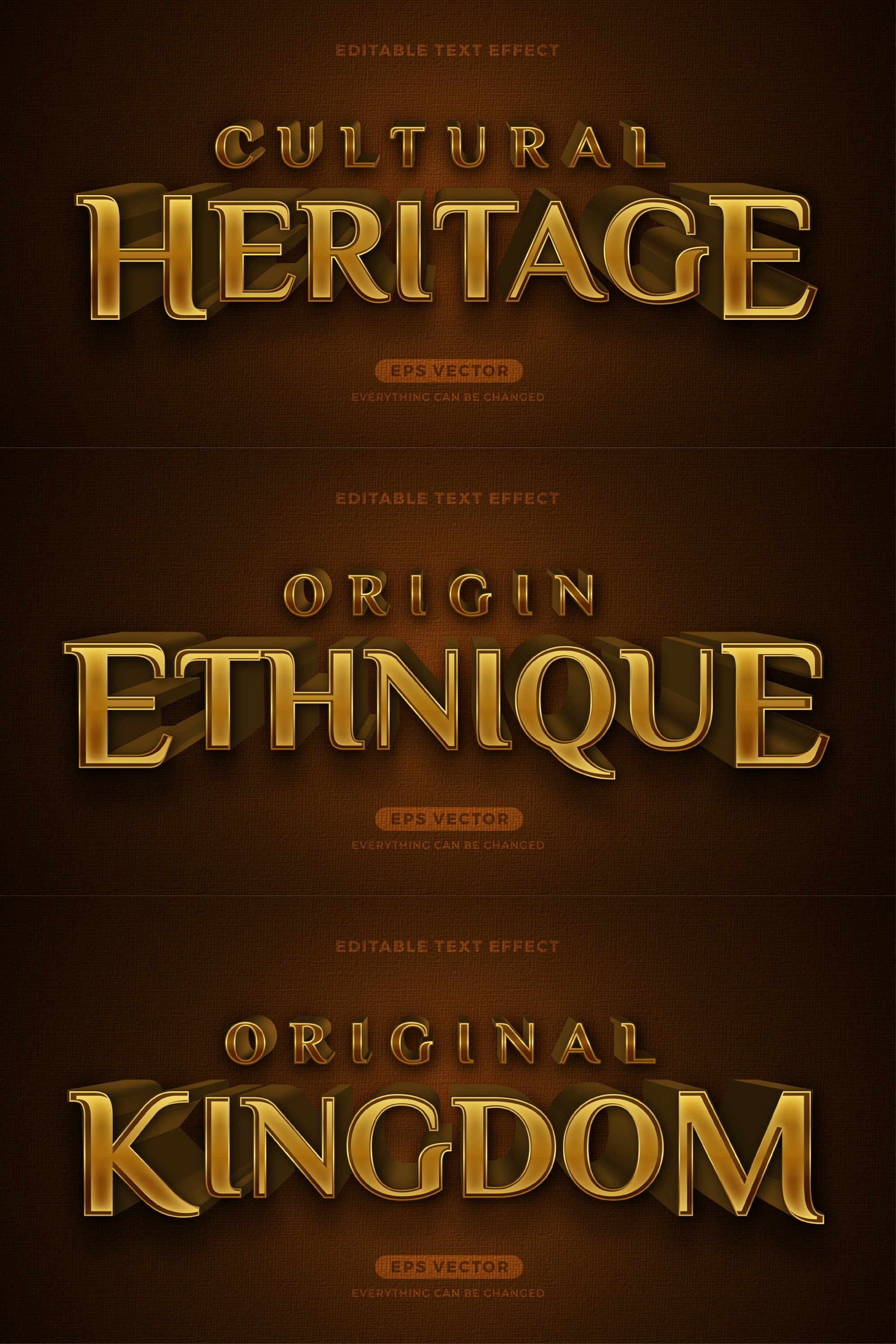 Cultural Heritage editable text effect style vector