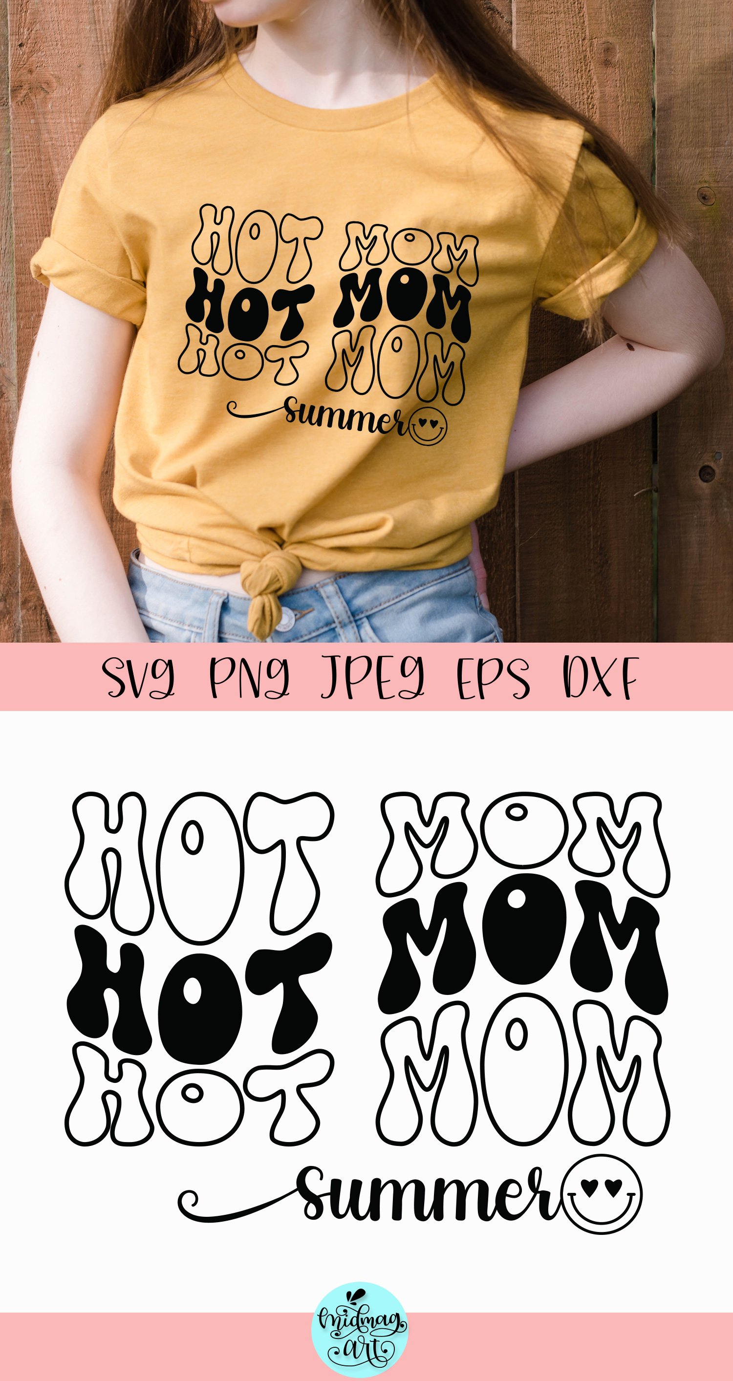 Hot mom summer svg, groovy summer cut file (1897780)