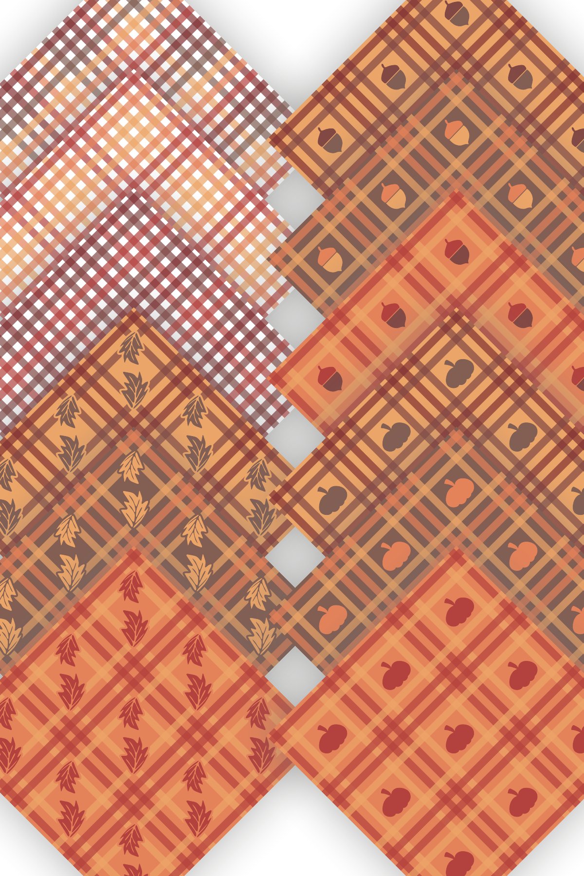Fall Checkered Seamless Paper Set of 12