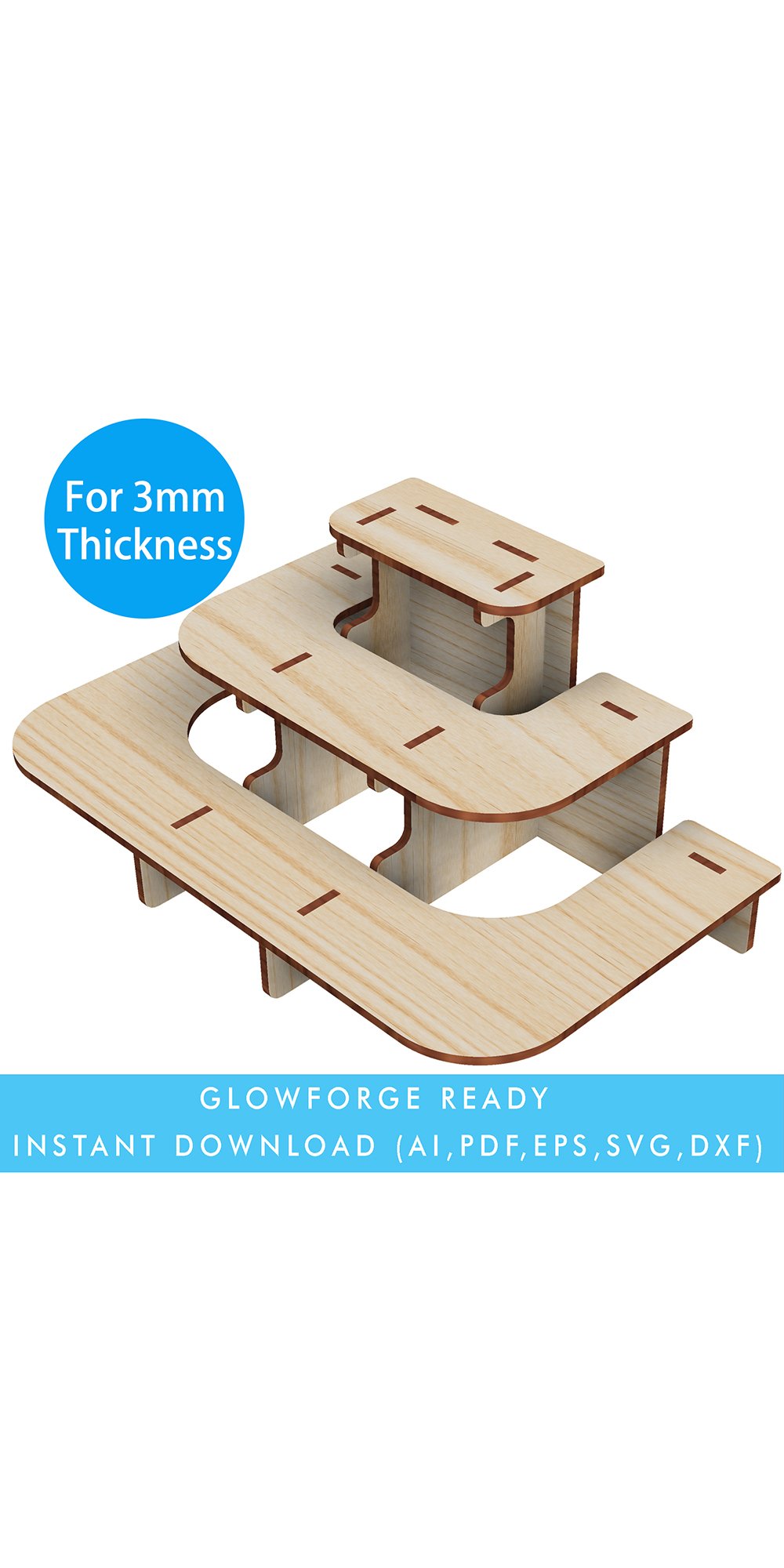 3 Layers Retail Table Display for Product Display, 3mm thick