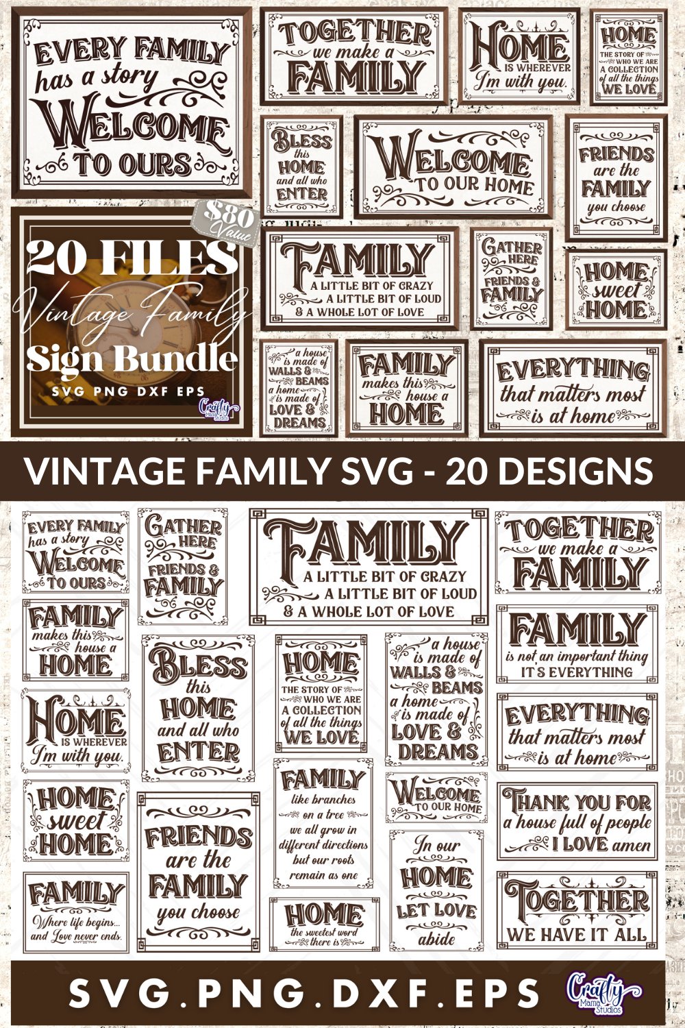 Vintage Family Svg Bundle | Family Vintage Sign Bundle