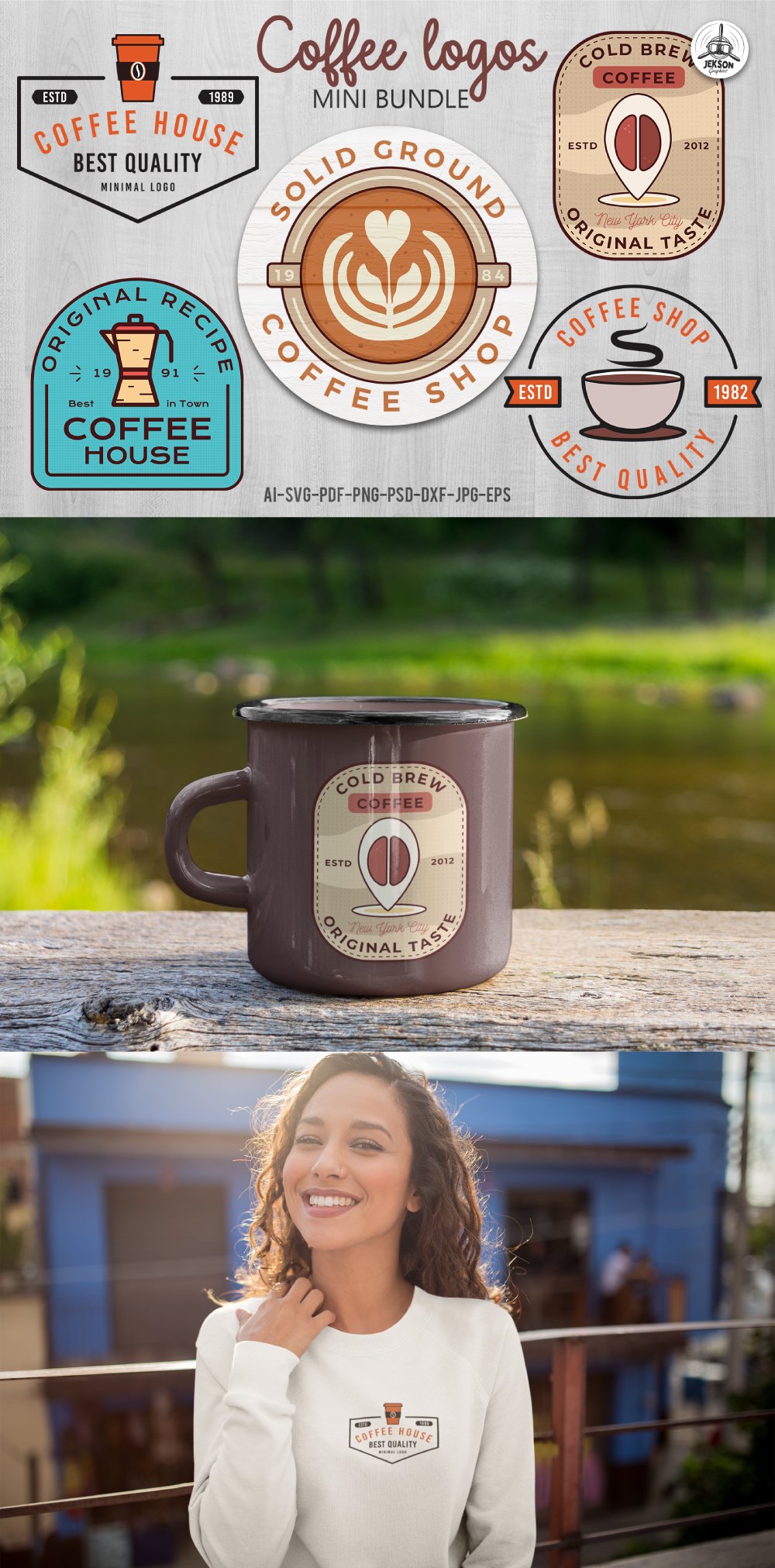 Coffee SVG Bundle | 5 Designs Coffee House SVG Logos
