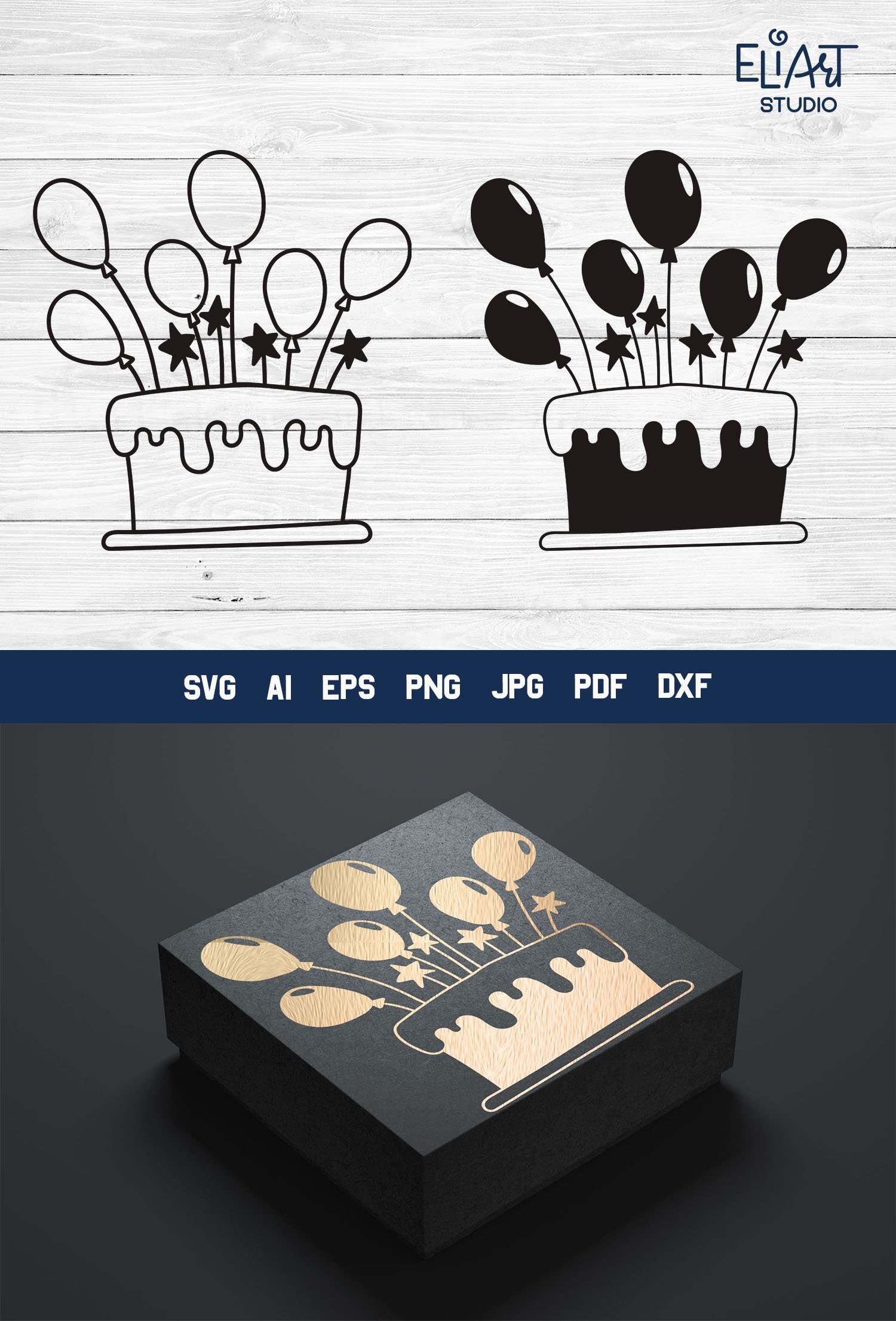 Birthday Cake PNG | Line Art Cakes