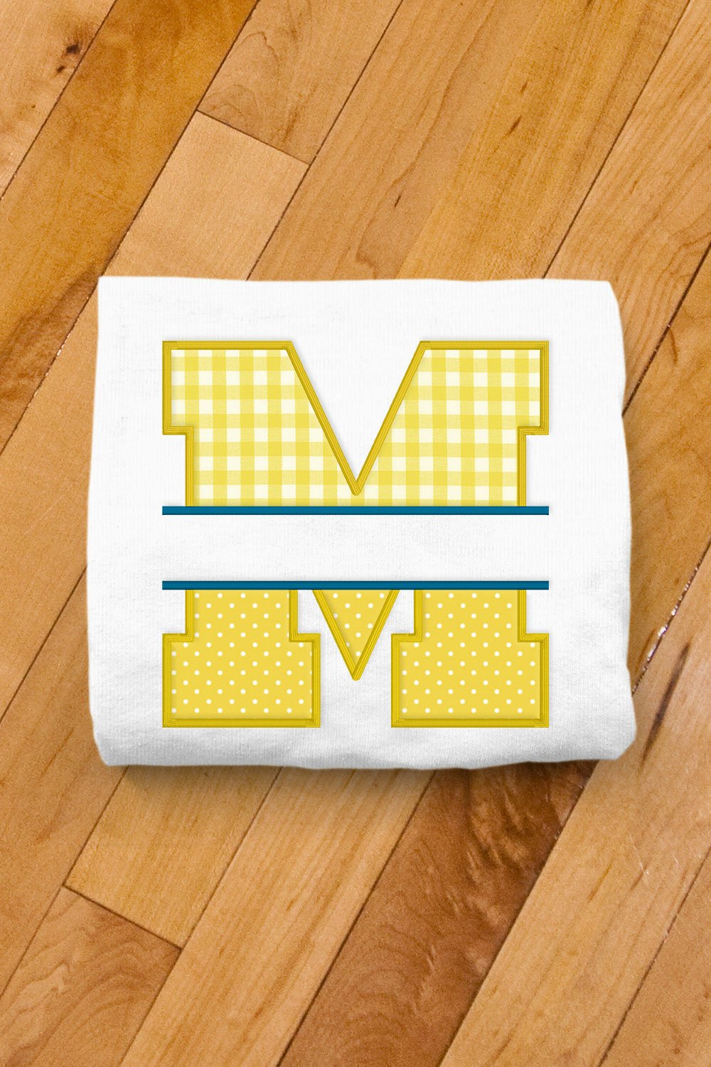 Varsity Letter M Split Applique Embroidery File