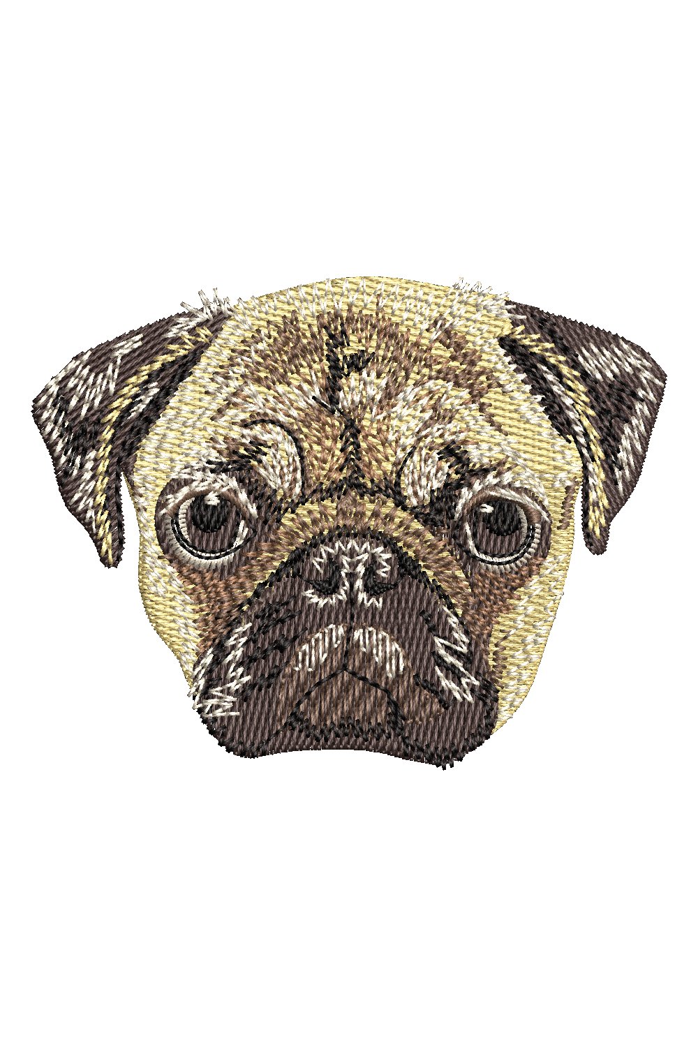 Pug machine embroidery file