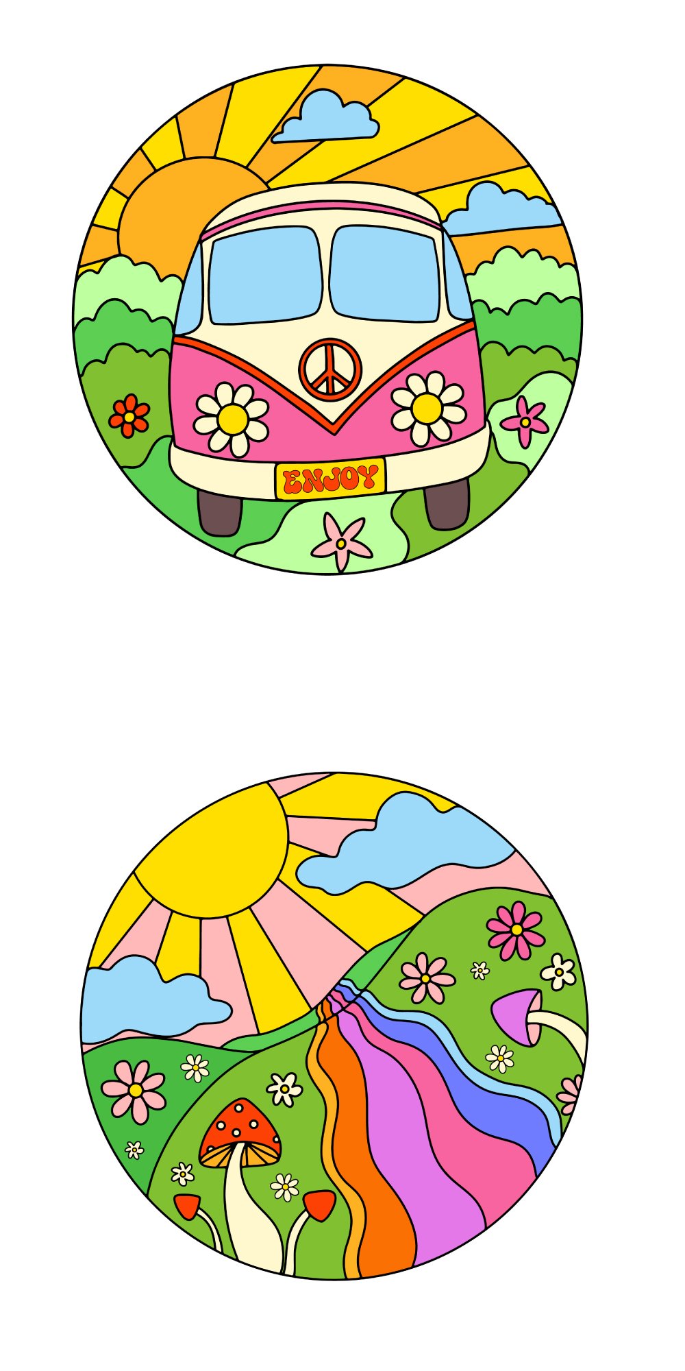 Retro groove hippie print png, svg