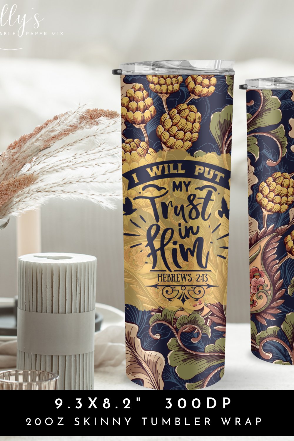 Tumbler Wrap with Scripture Jesus Faith Quote (2312983)