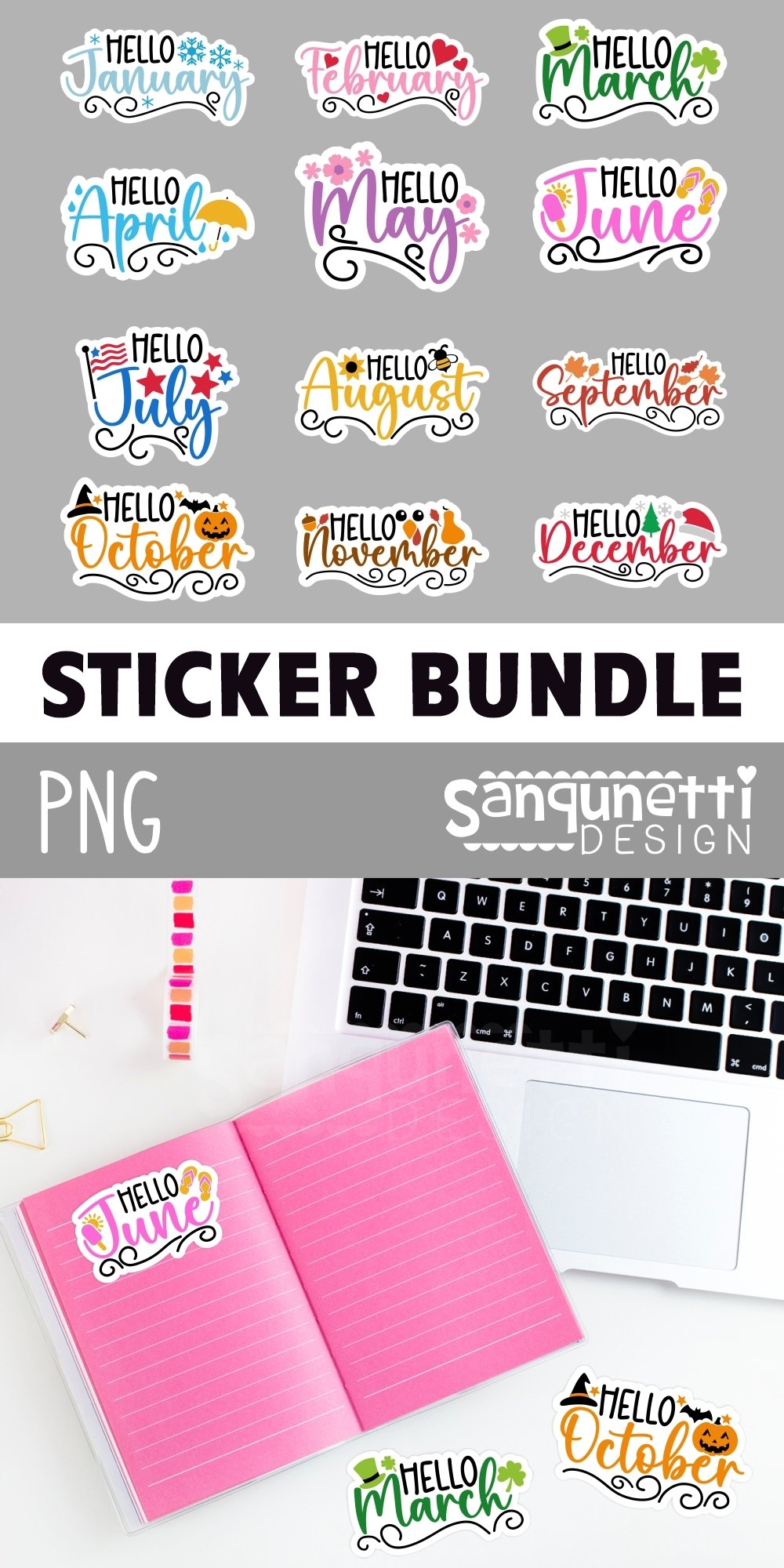 Month Planner stickers | Months of the year