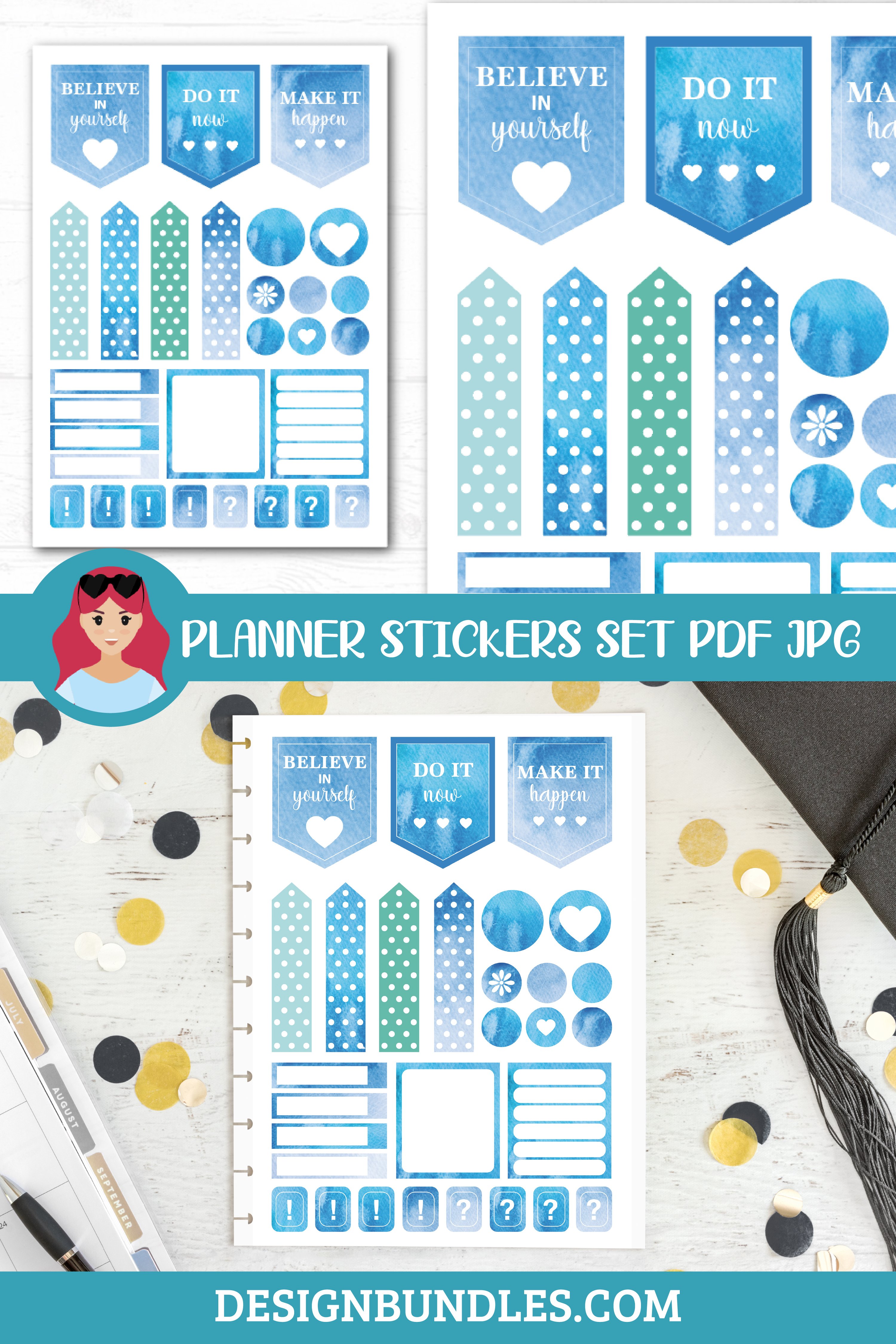 Planner stickers set, stickers for organiser (1455292)