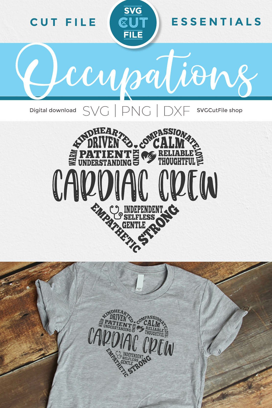 Cardiac crew svg, a heart doctor team svg for Cricut