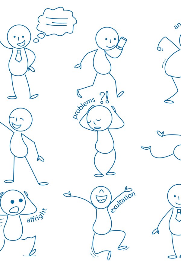 Business stickman. Hand drawn characters people figures expr