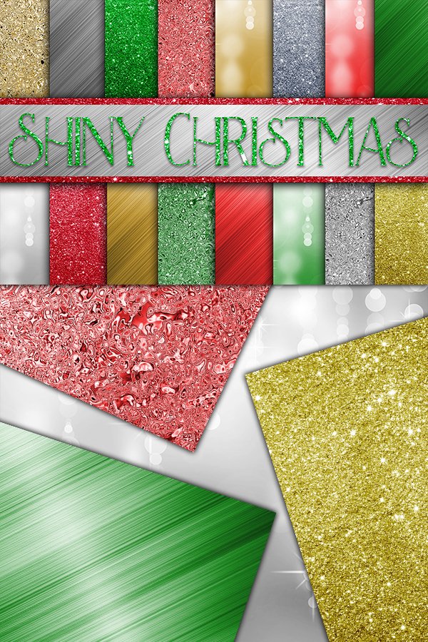 Shiny Christmas Digital Papers (37240)
