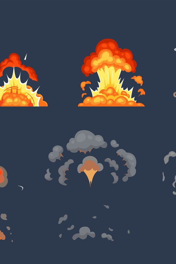 Cartoon bomb explosion animation. Exploding animated frames, (1004103 ...