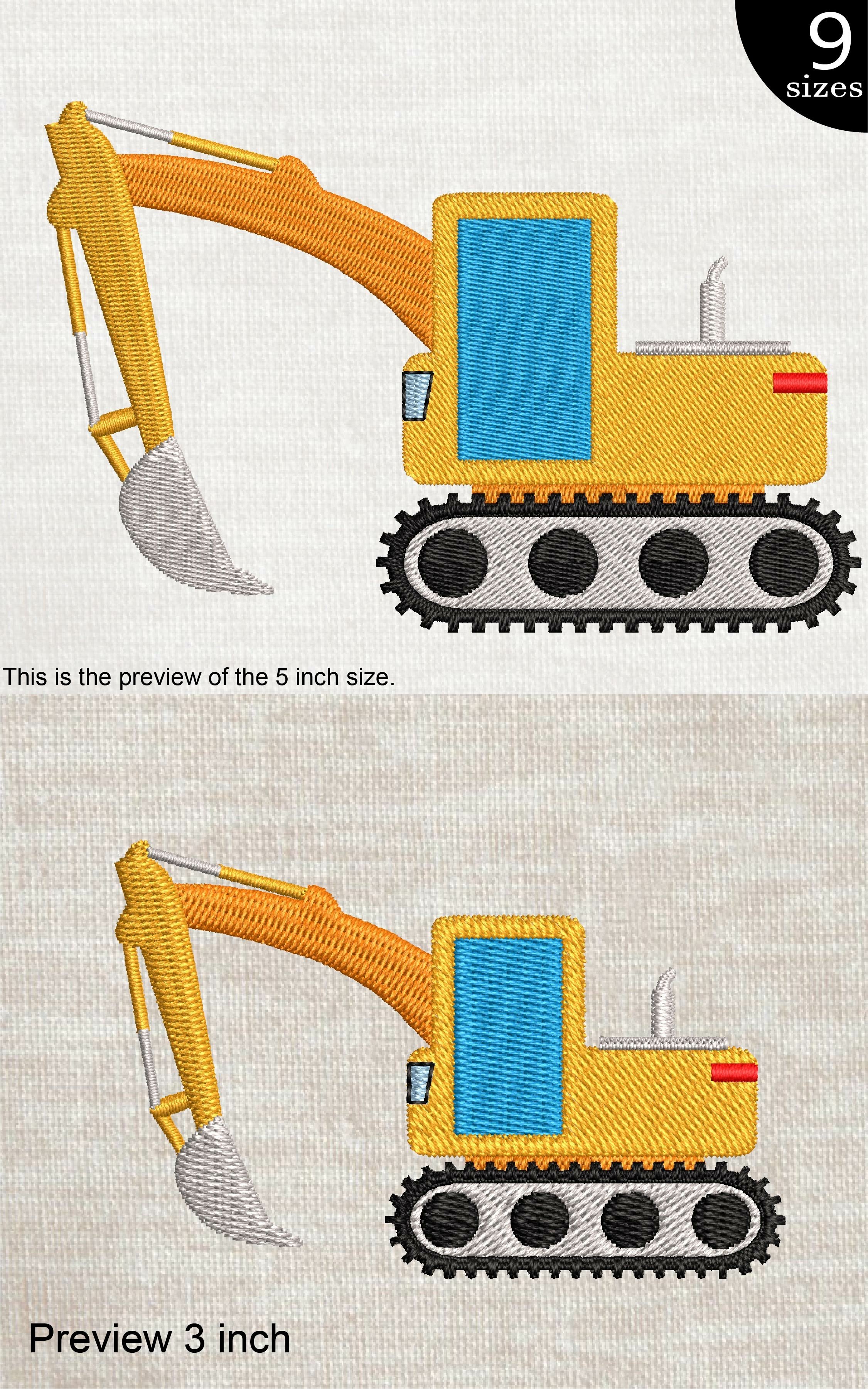 Construction Excavator - Embroidery Files - 85e