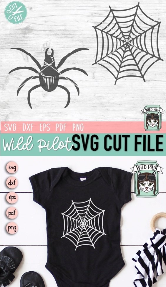 Spider SVG Cut File, Halloween SVG Cut File, Spider Web SVG