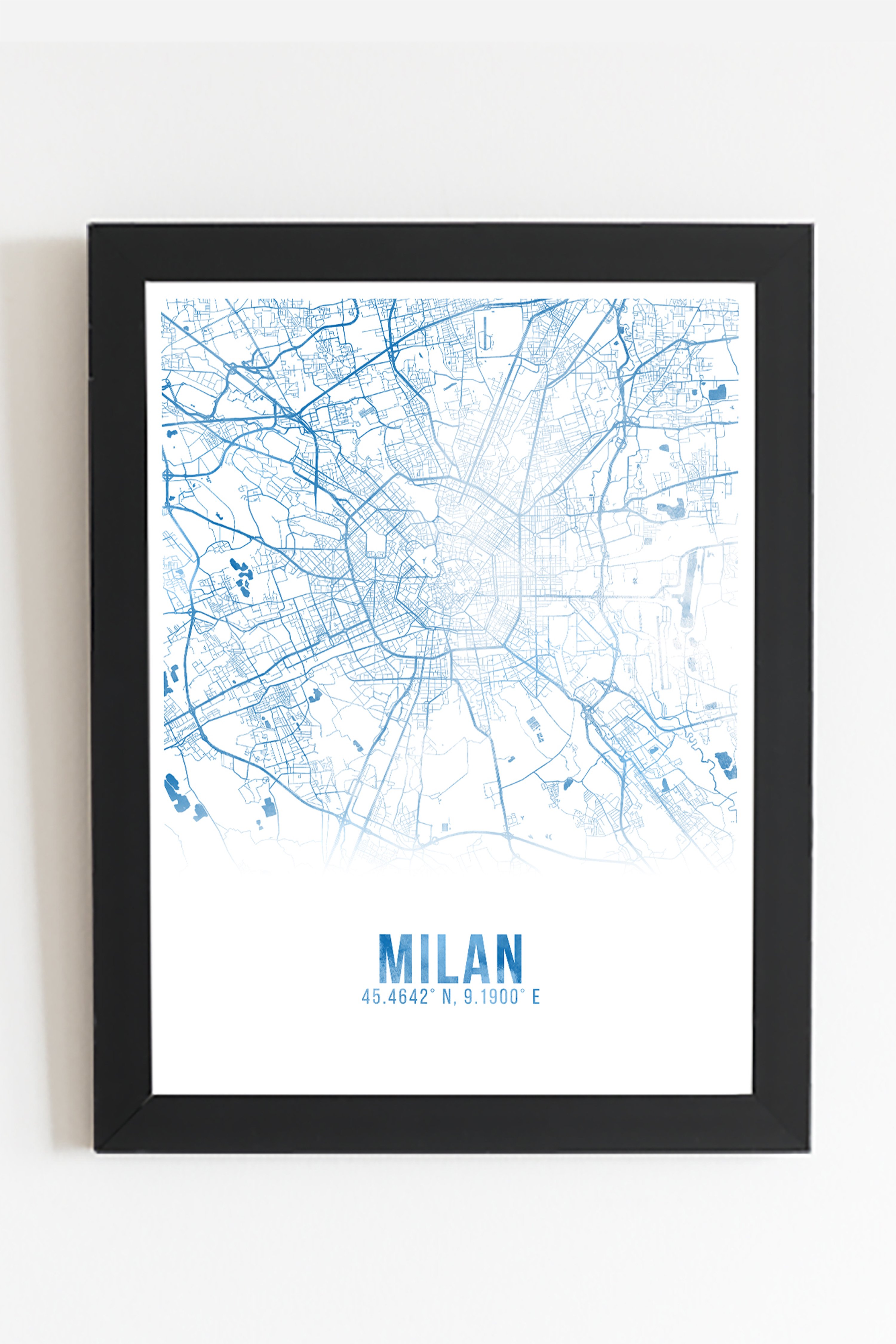 Milan Watercolor City Map Poster