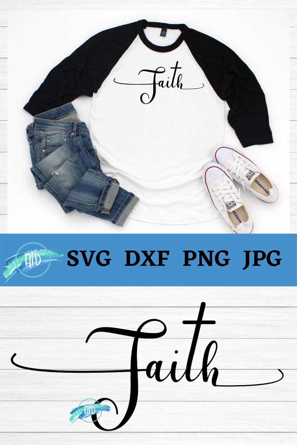 Faith with cross svg, Christian svg cut file, faith svg