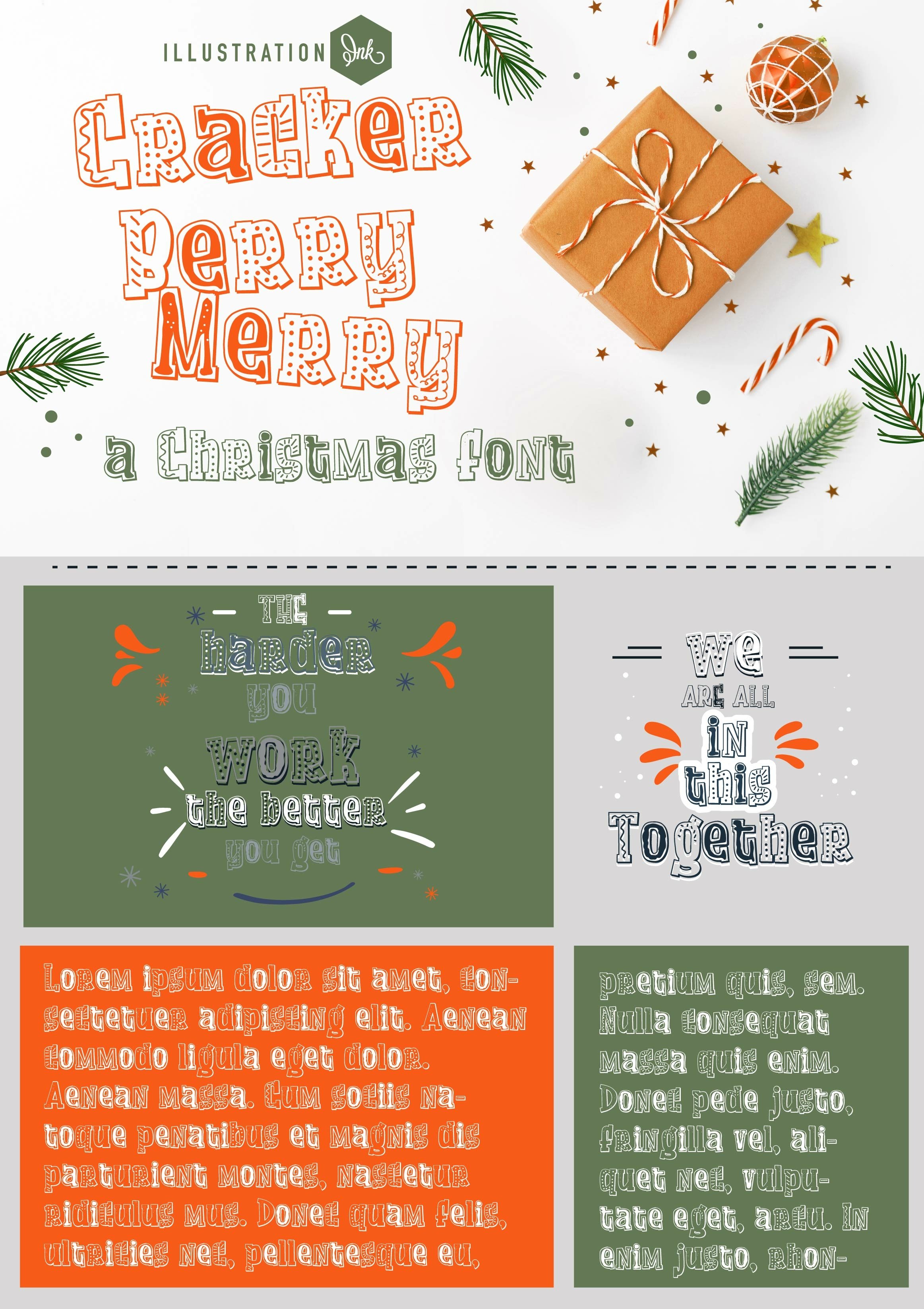 Hand-crafted, hand-written font for Christmas