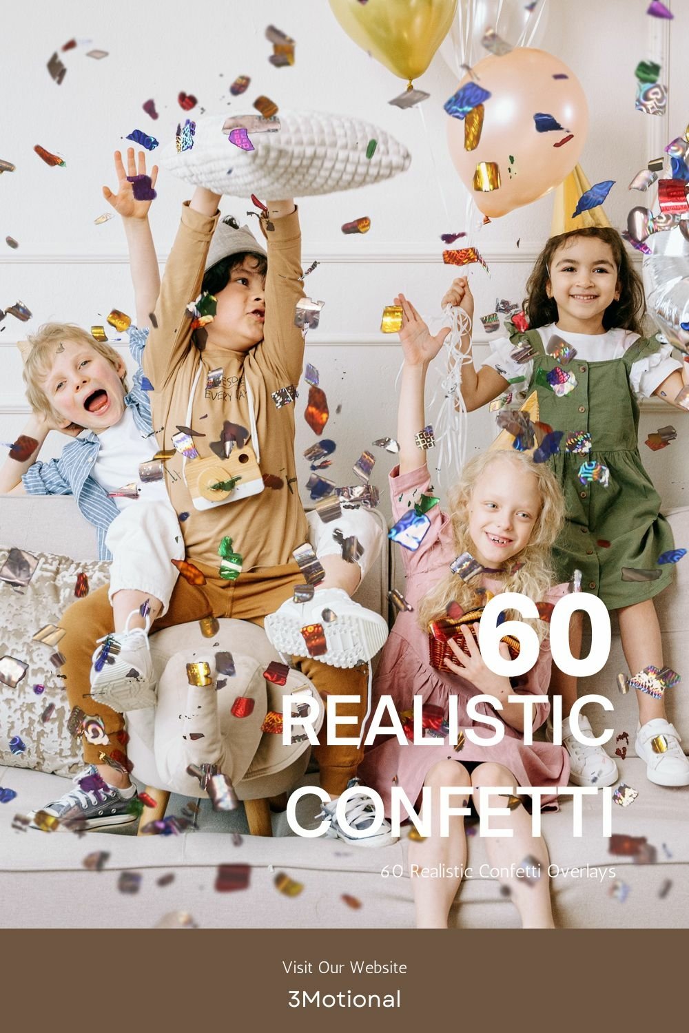 60 Realistic Party Confetti Overlays