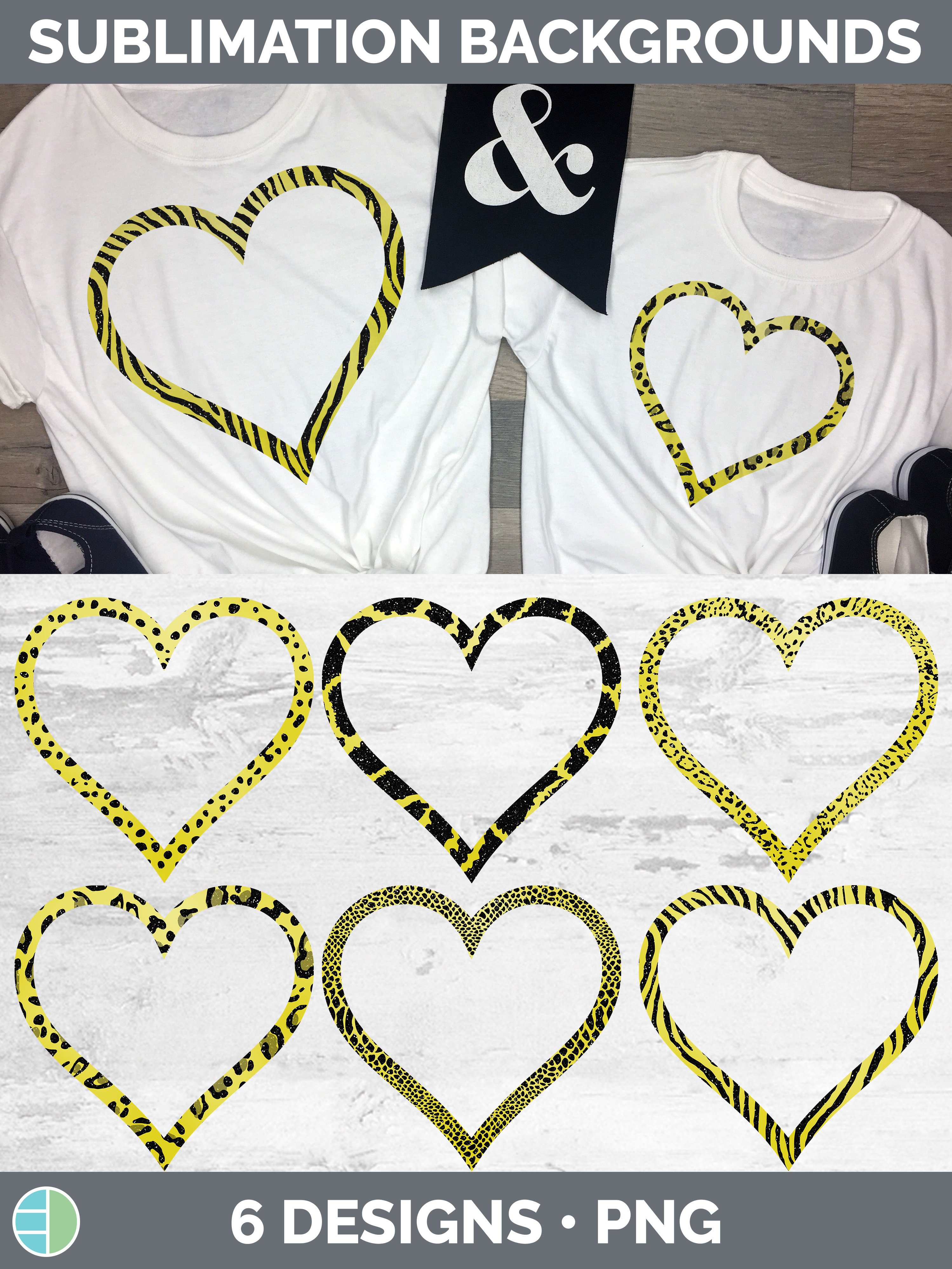 Yellow Heart Frame Clipart | Sublimation Designs