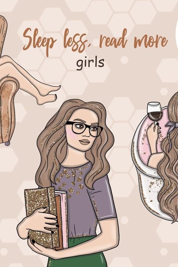 Sleep Less Read More GIRLS Planner Girl Digital Book - PNG