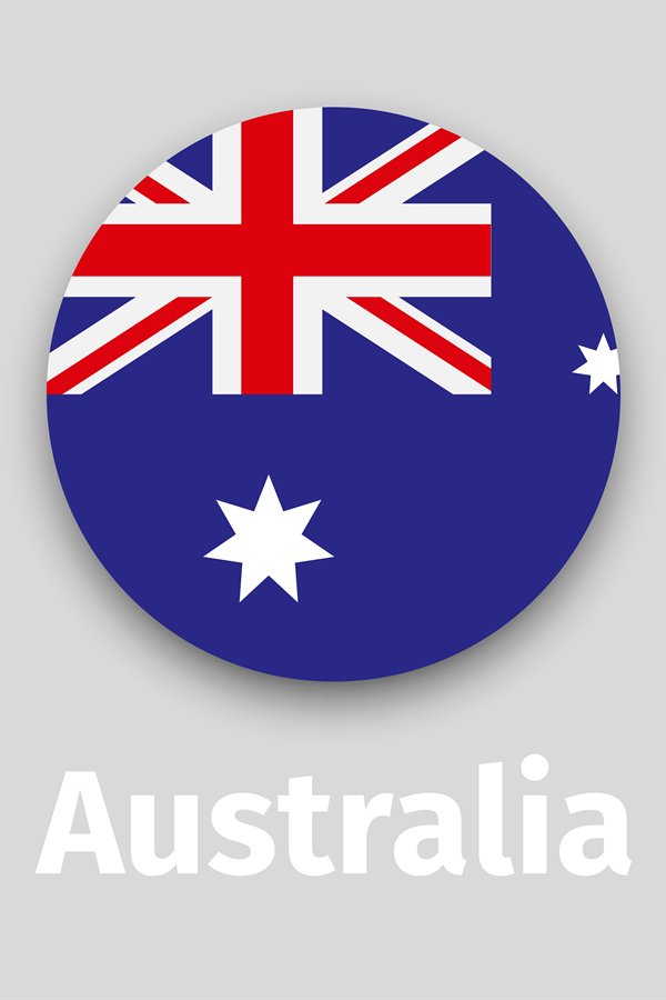 Australia flag, round icon