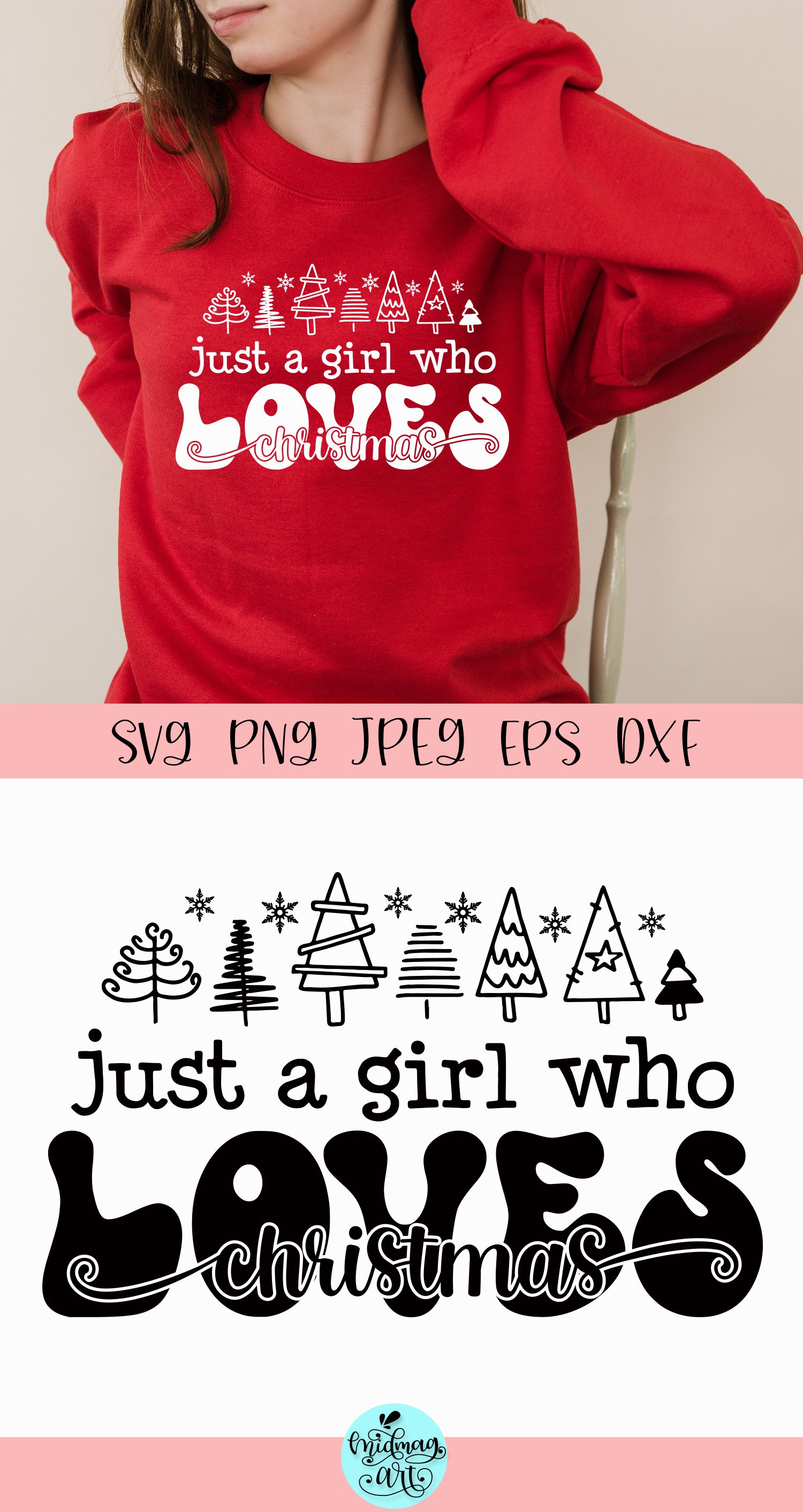 Just a girl who loves christmas svg, christmas cut file