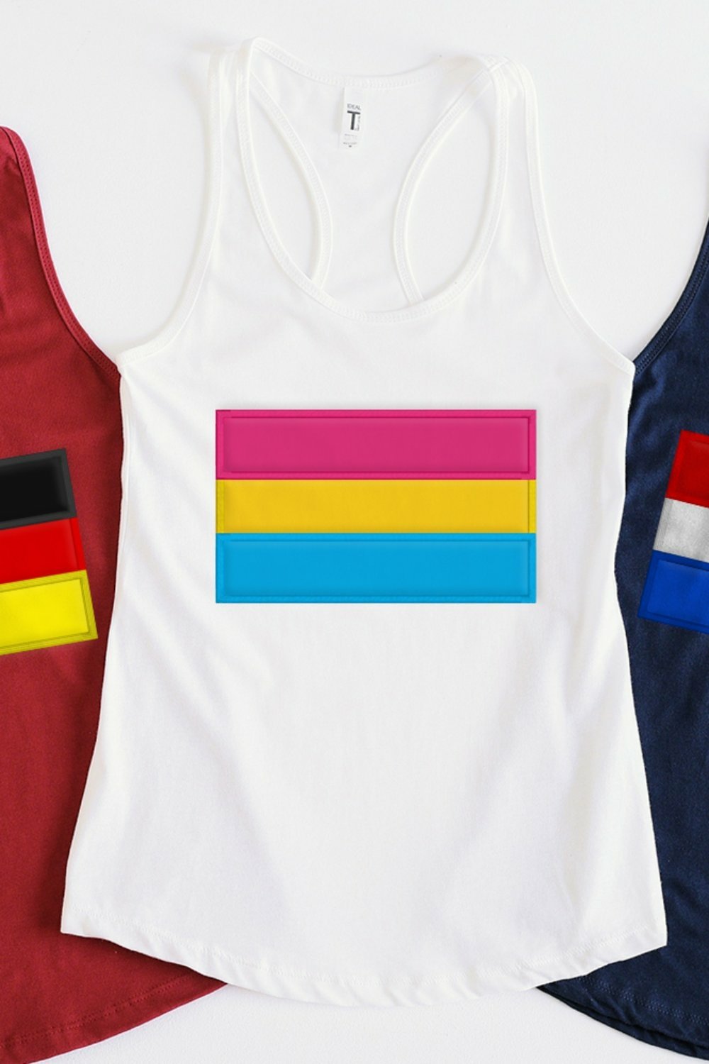 3 Color Horizontal Stripe Flag Applique Embroidery File
