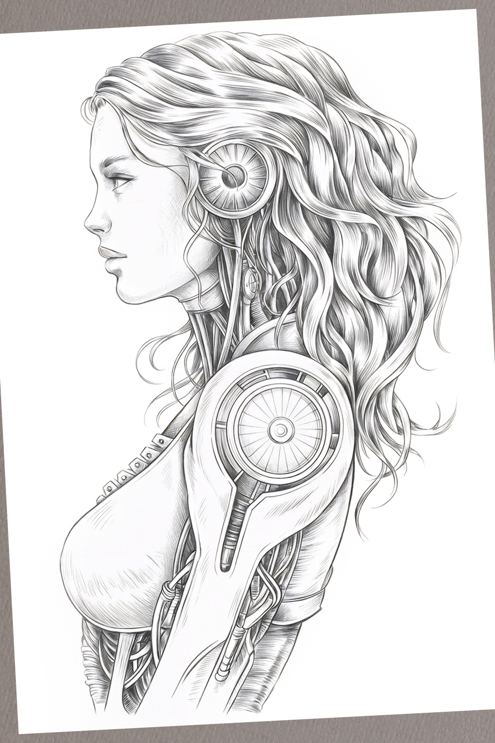 Robot Girl coloring page for adults. Adult (6201113)