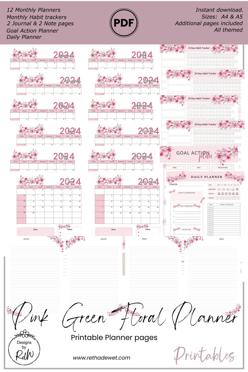 Cherry Blossom Planner 2024