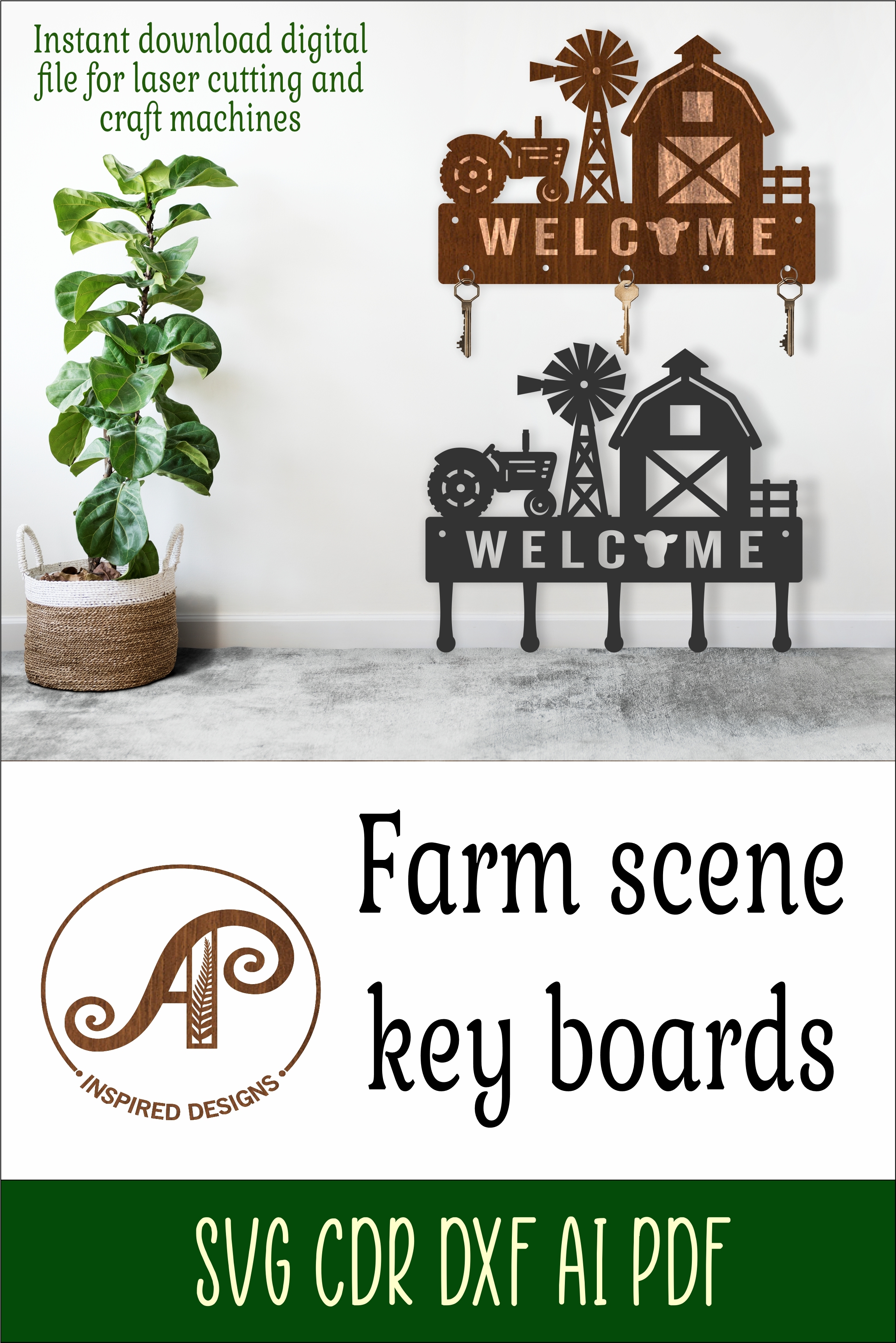 Farm scene Key holder designs