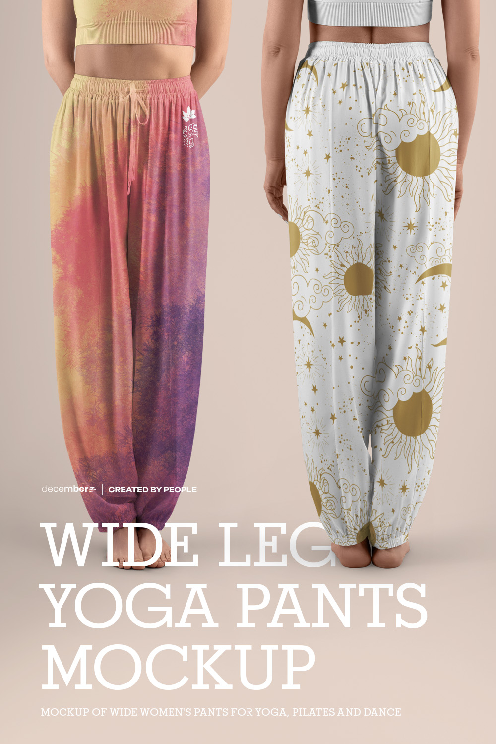 5 Wide Leg Pants Mockups for Yoga and Pilates. vol.01