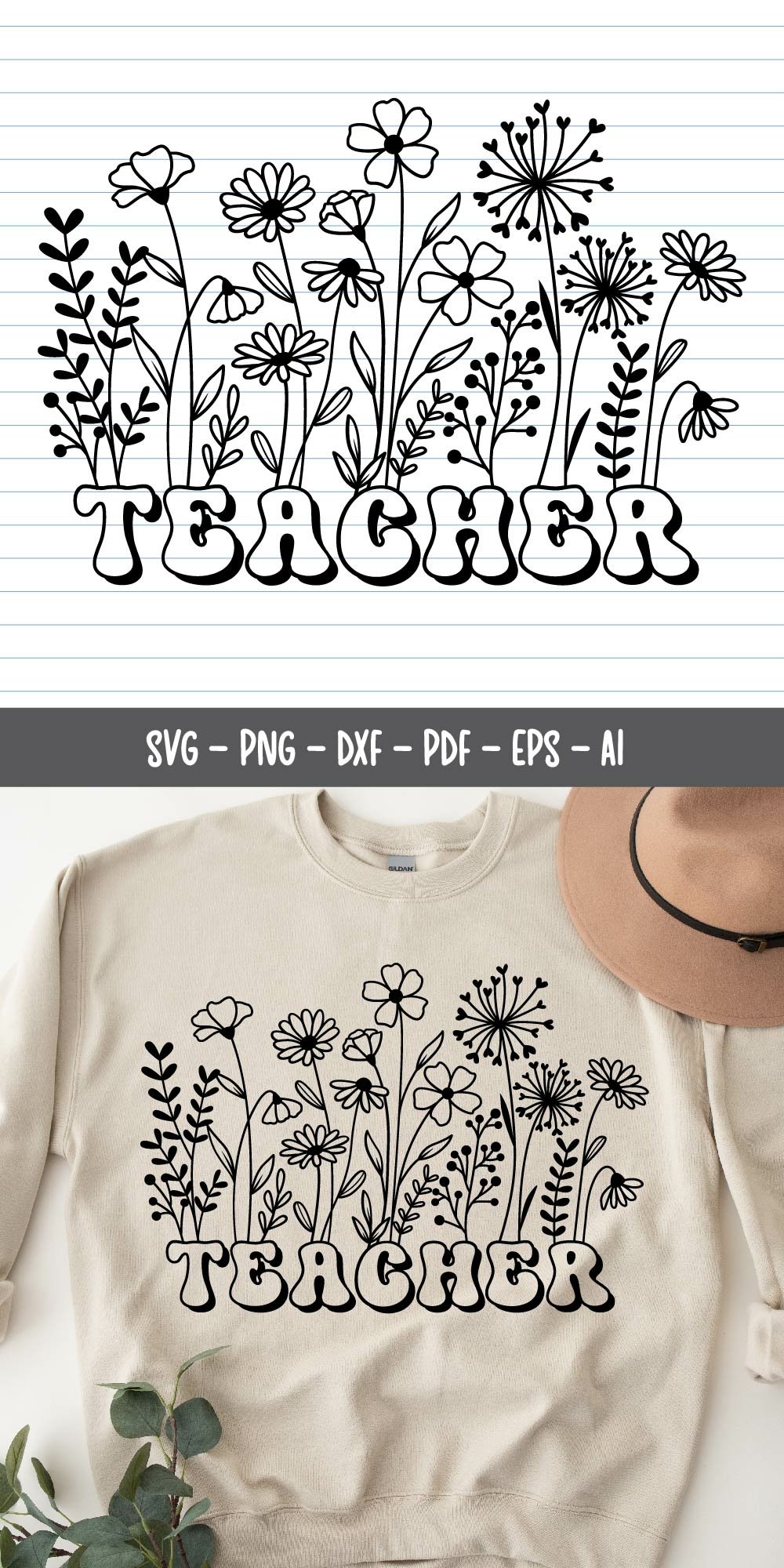 Teacher Flower Svg Teacher Svg Teacher Floral 4320822